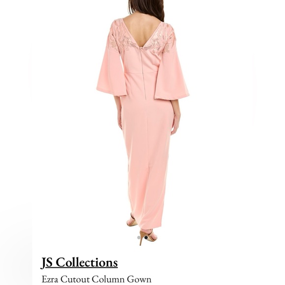 JS Collections | Dresses | Js Collections Pink Ezra Cutout Column Gown ...